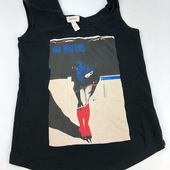 Diesel | Tops | Disel Womens Graphic Black Tank Top Size Xxl | Poshmark